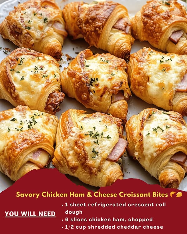 Savory Chicken Ham & Cheese Croissant Bites – best-recipes